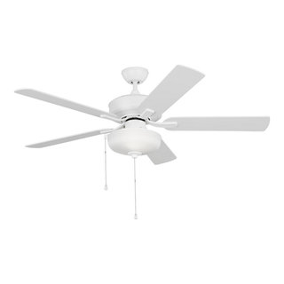 Matte White 52" Ceiling Fan from the Linden Collection, 52.000 ...