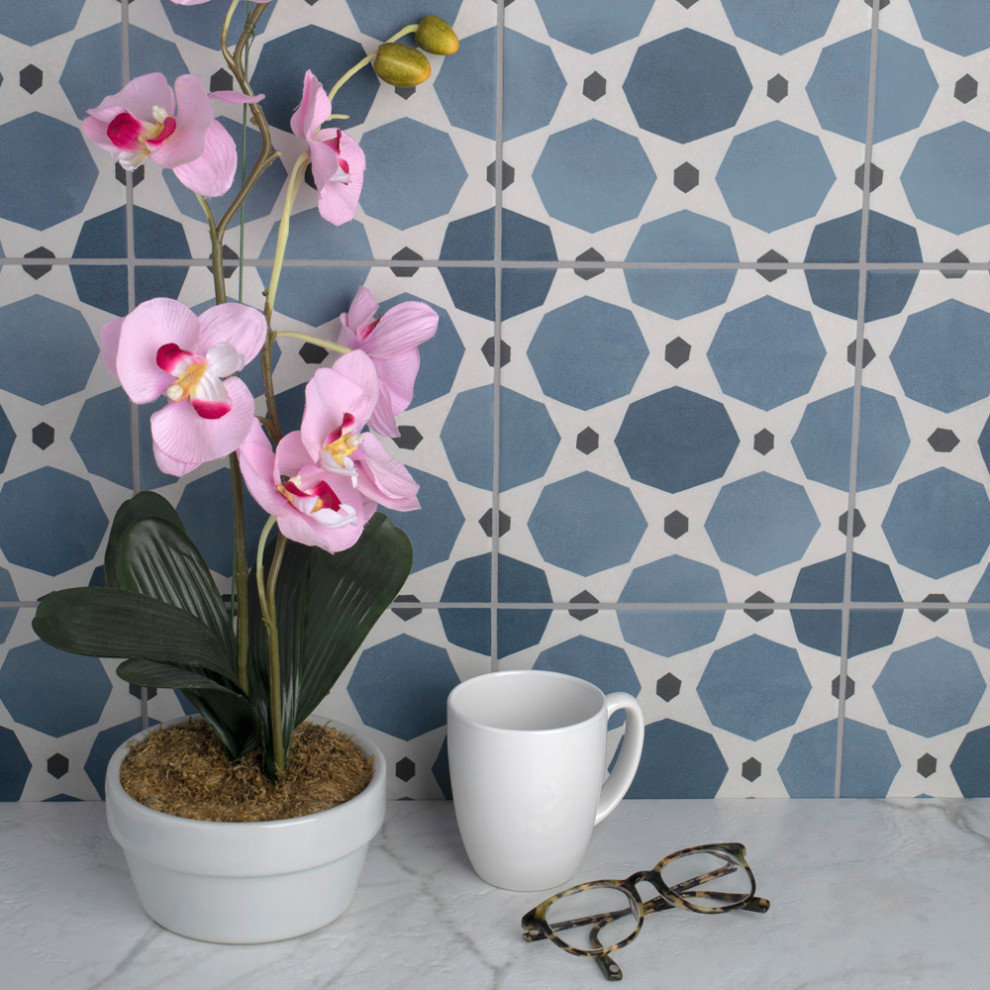 Caprice Porcelain Floor and Wall Tile, Sapphire, Sample - Contemporary ...