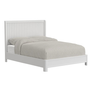 Stapleton California King Panel Bed, White - Transitional - Panel Beds ...