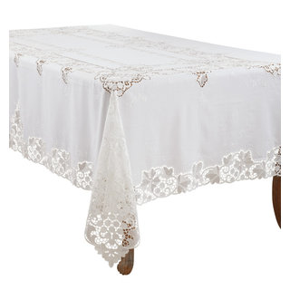 Tablecloth With Lace Design, 67"x120" - Traditional - Tablecloths - by ...