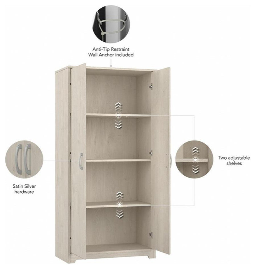 Bush Furniture Cabot Kitchen Pantry Cabinet in Modern Walnut ...