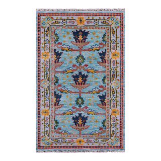 3' 2" X 5' 0" Hand-Knotted William Morris Wool Rug - Q20283, 3' 2" X 5 ...