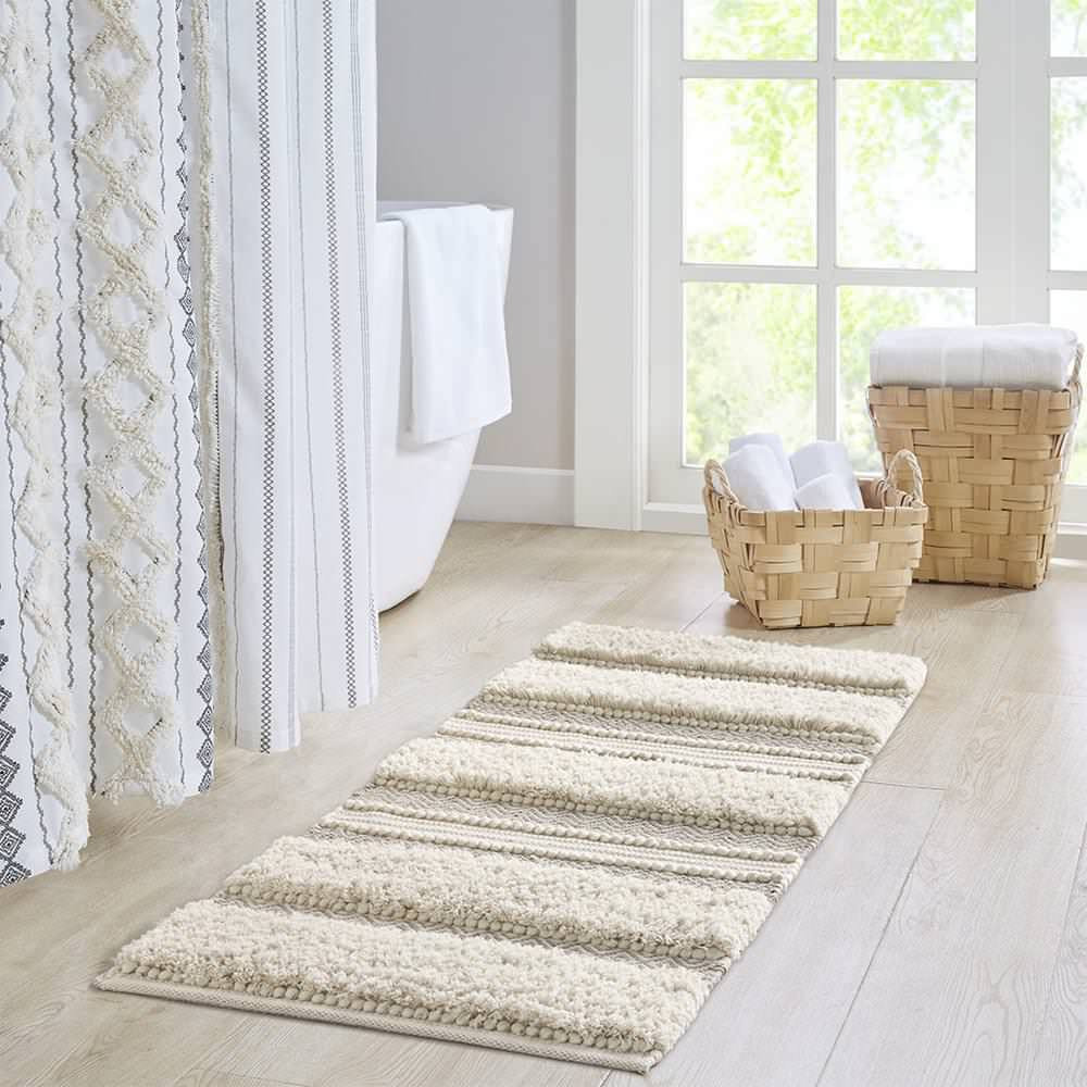 Woven Texture Stripe Bath Rug - Contemporary - Area Rugs - by Bison ...