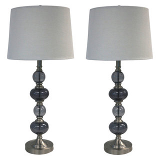 Contemporary Stacked Table Lamps (Set of 2) - Traditional - Lamp Sets ...