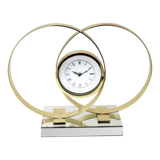 Nice-Looking Gold Metal Table Clock - Contemporary - Desk And Mantel ...