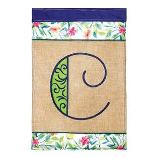 Flg Dapp Monogram C Spring Blap/Prt Garden - Flags And Flagpoles - by ...