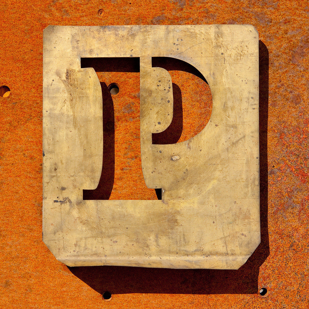 Letter "P" Copper Type Stencil Print, 16" x 20" - Contemporary - Prints ...