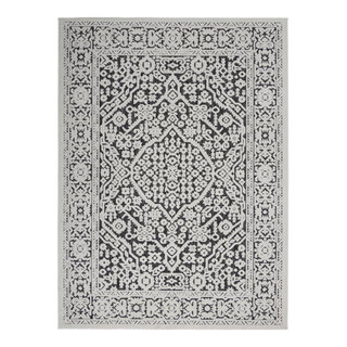 Nourison Calobra 48x72" Polyester and Polypropylene Area Rug in Dark ...