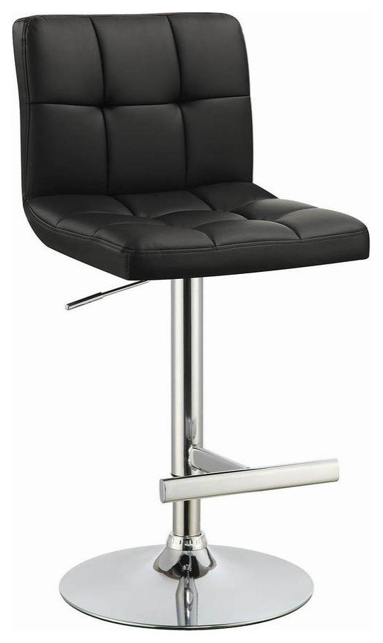 Adjustable Height Bar Stools Chrome and Black (Set of 2) - Contemporary ...