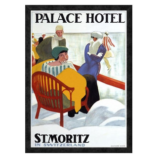 "Palace Hotel/St. Moritz" Framed Canvas Giclee by Emil Cardinaux, 14 ...