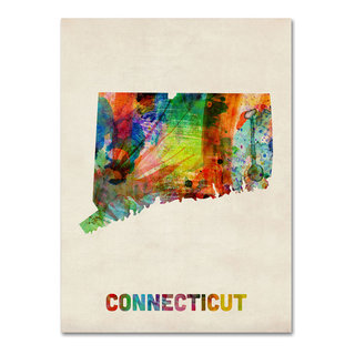 'Connecticut Map' Canvas Art by Michael Tompsett, 24" x 32 ...