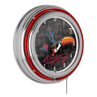 Guinness Chrome Double Rung Neon Clock, Toucan - Contemporary - Wall ...