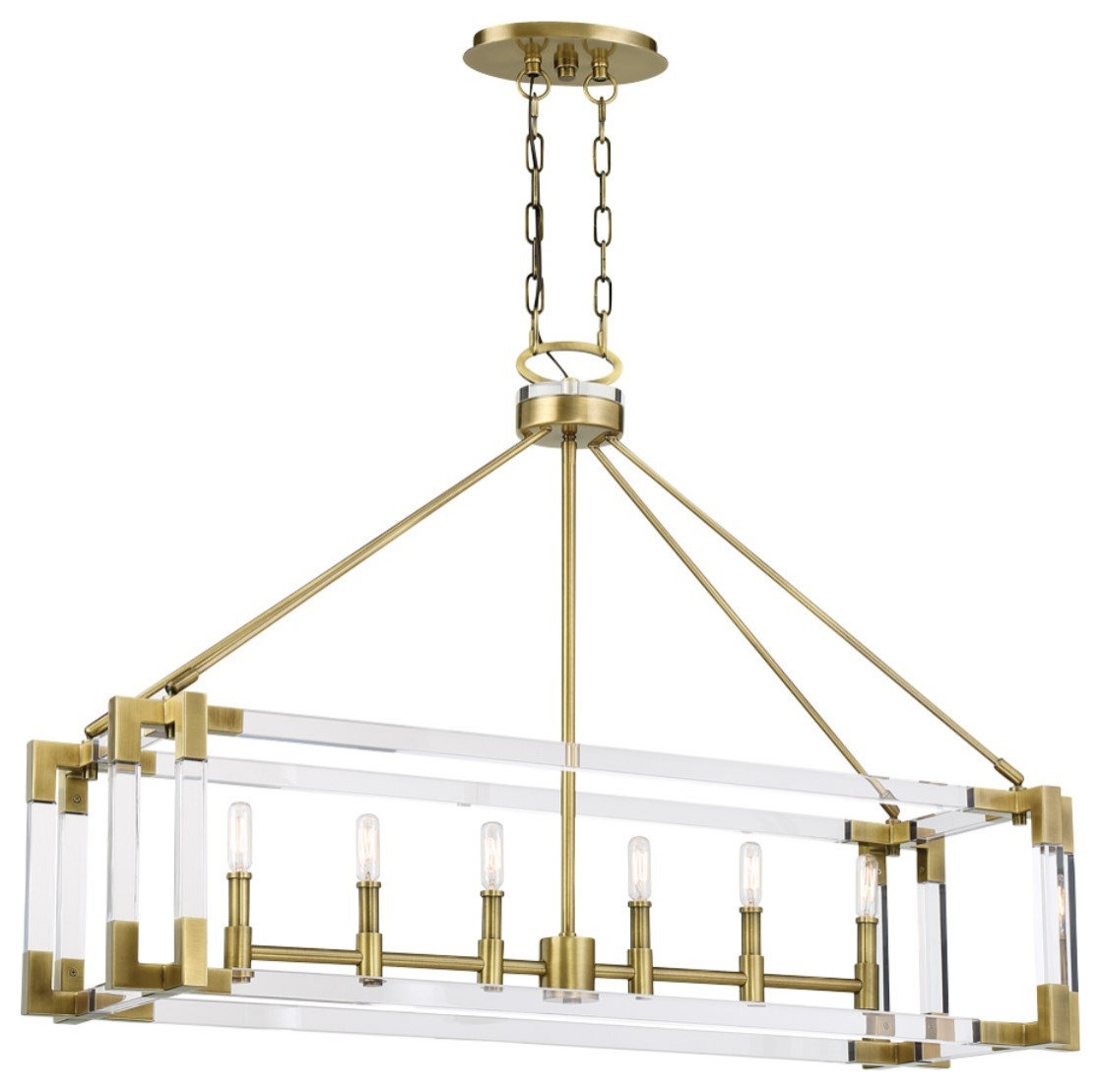 Metropolitan Prima Vista 6 Island Light N7356-790, Aged Antique Brass ...