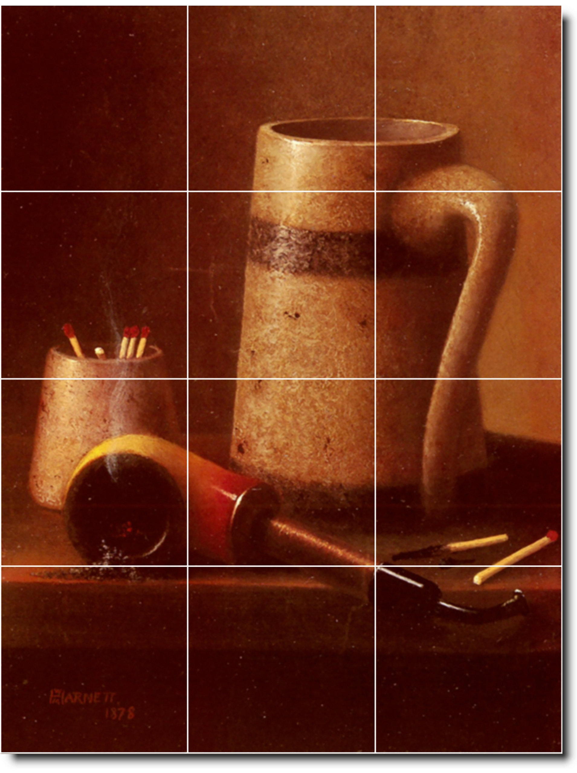 William Harnett Still Life Painting Ceramic Tile Mural #58, 18" Wide x ...