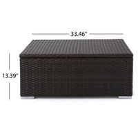 Outdoor Wicker Storage Coffee Table - Tropical - Outdoor Coffee Tables ...
