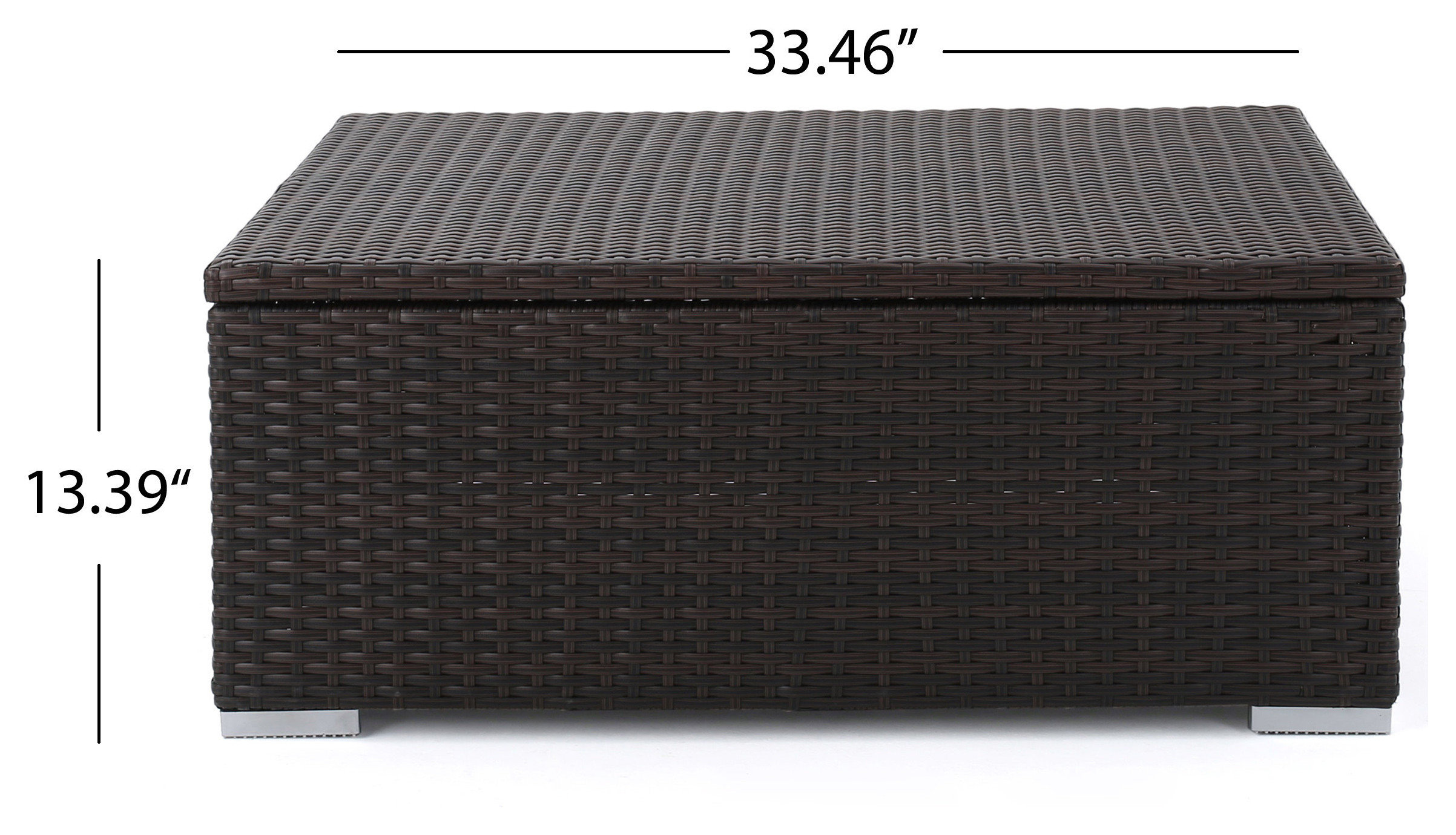 Outdoor Wicker Storage Coffee Table - Tropical - Outdoor Coffee Tables ...