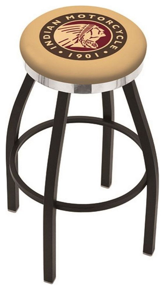 Holland L8B2C Indian Motorcycle 30" Swivel Bar Stool - Black/Chrome ...