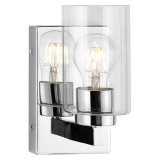 Goodwin Modern Vanity Light With Clear Glass, 1-Light - Transitional ...