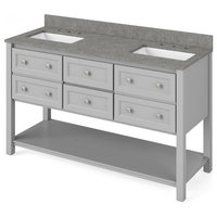 Adler Transitional Grey 60" Double Bowl Vanity - Transitional ...