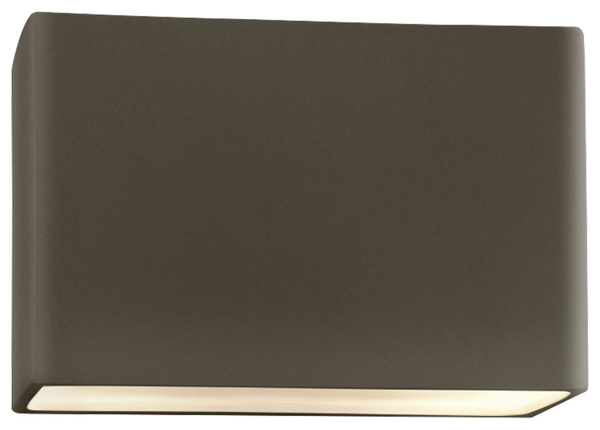 Ambiance Really Big Wide Rectangle Wall Sconce, Open, 16", Pewter Green ...