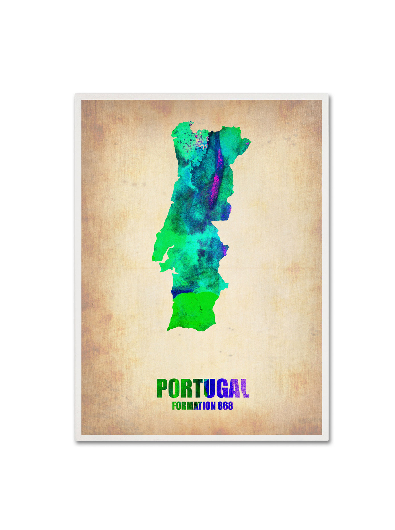 'Portugal Watercolor Map' Canvas Art by Naxart, 24" x 32 ...