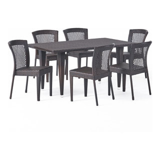 GDF Studio 7-Piece Dana Point Outdoor Dining Set - Tropical - Outdoor ...