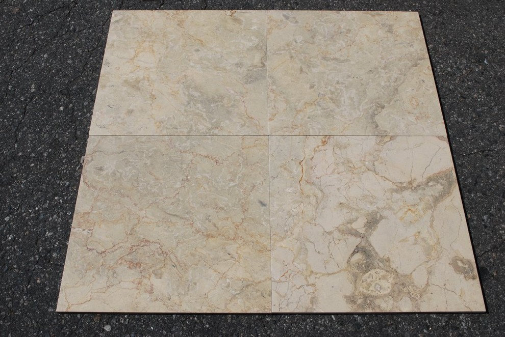 Sahara Gold Marble Tiles, Honed Finish, 18"x18", Set of 96 ...