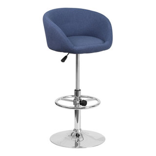 Legacy Contemporary Swivel Barstool in Brushed Stainless Steel and Grey ...