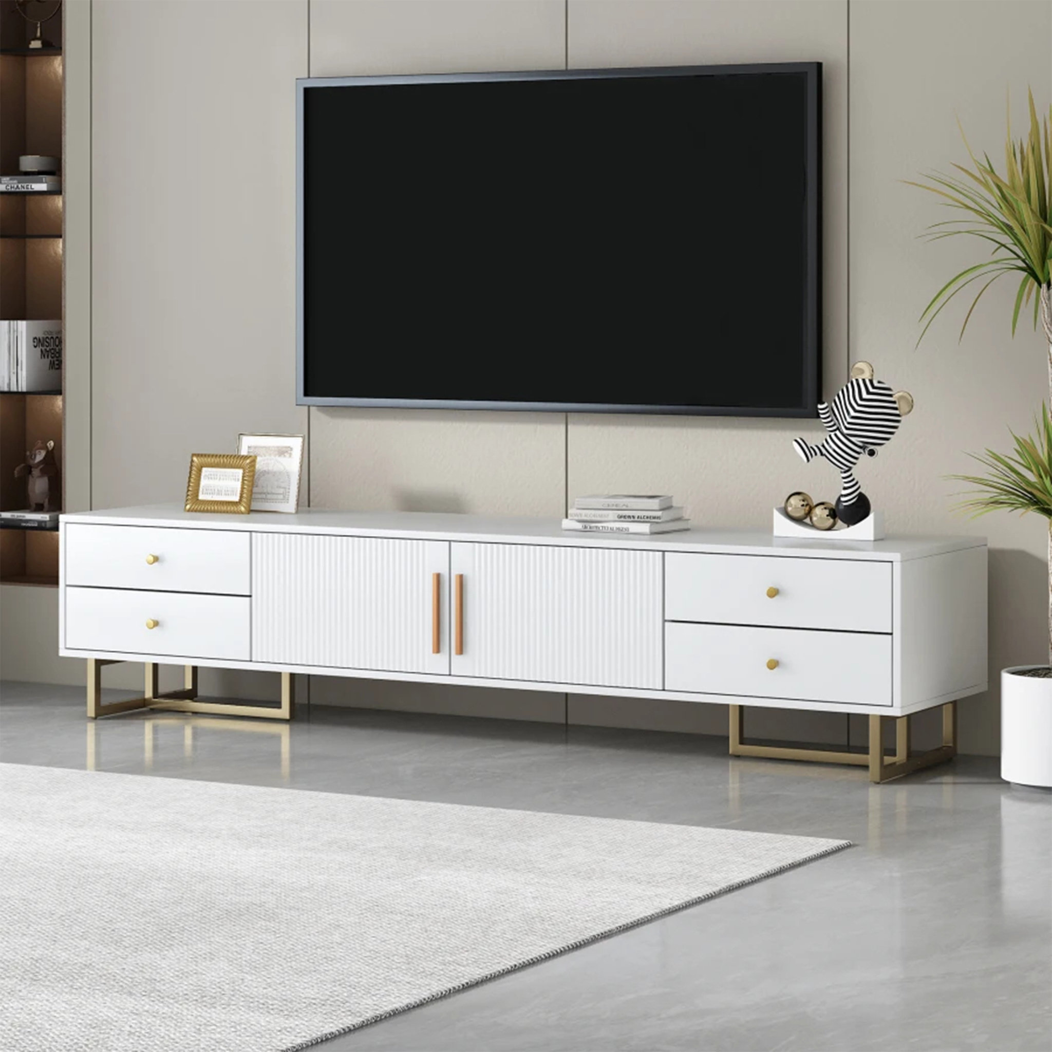 Elster | Vintage Style Elegant White TV Stand - Contemporary ...