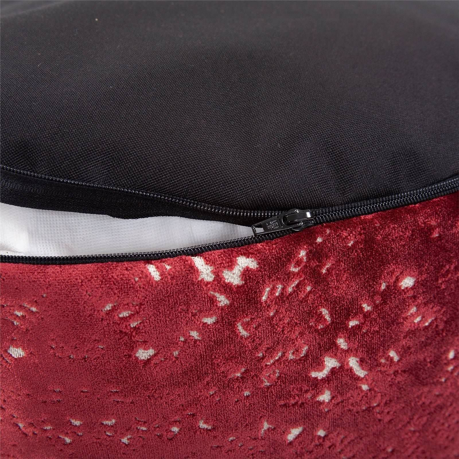 Hand-Finished Round Pouf, Ruby Red, Tall - Contemporary - Floor Pillows ...