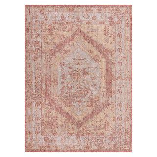Rug Unique Loom Outdoor Traditional Rust Red Rectangular 7' 10 x 11' 0 ...