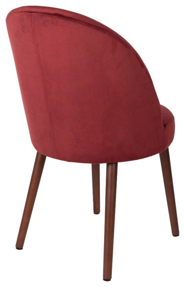 Red Velvet Dining Chairs (2) | Dutchbone Barbara - Midcentury - Dining ...