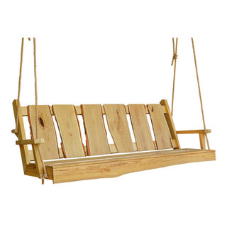 Live Edge Locust Timberland Porch Swing, 6 Foot - Rustic - Porch Swings ...