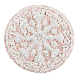 Madison Park Modern Bohemian Medallion Cotton Tufted Bath Rugs, Round ...