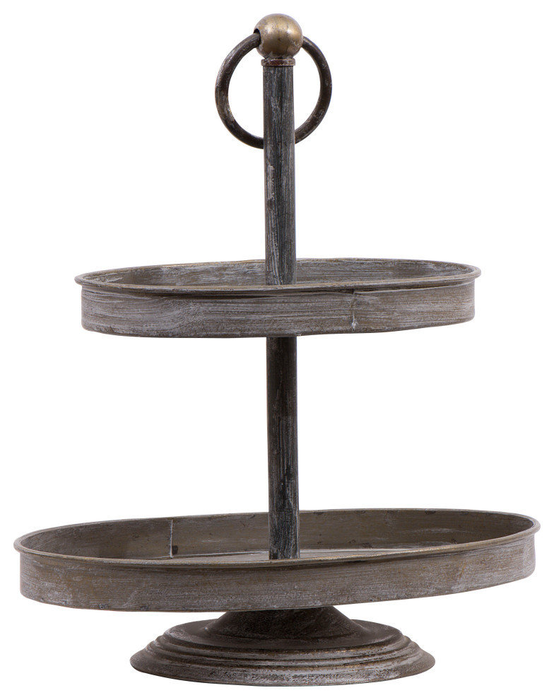 Decorative Metal 2-Tier Tray - Farmhouse - Serving Trays - by Olive ...
