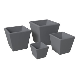 Blossom Planter set Dark Grey - Contemporary - Indoor Pots And Planters ...