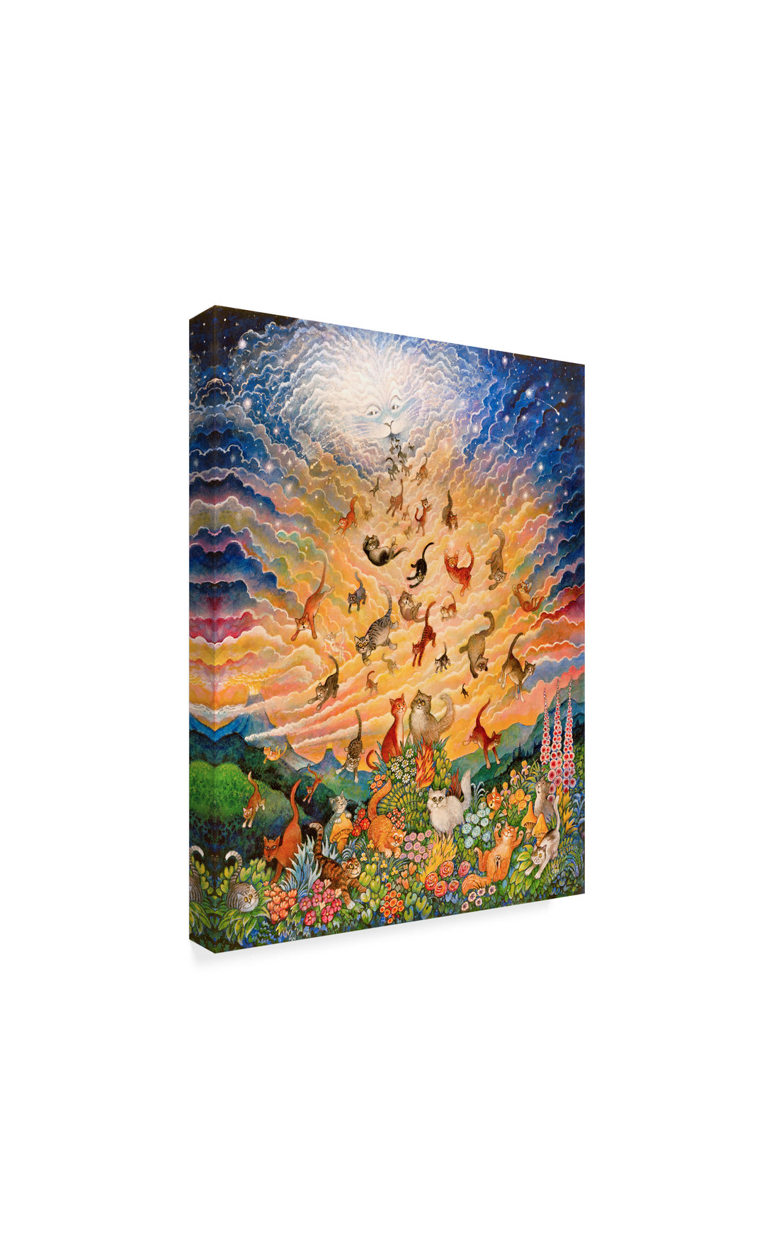 "Fantasy Cats" by Bill Bell, Canvas Art, 47"x35" - Eclectic - Prints ...