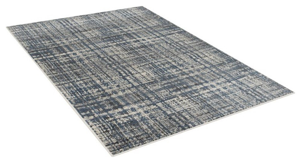 Allstar Rugs 5'x7' Rectangle Abstract Intersecting Line Rug Gray/Steel ...