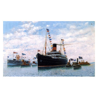 Antonio Jacobsen Steamship OSCAR II Entering New York Harbor Wall Decal ...