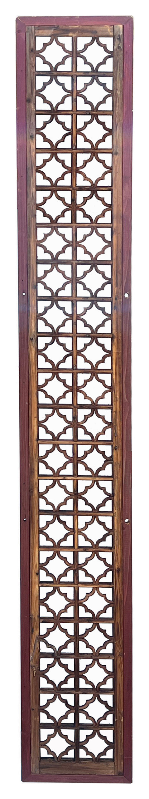 Chinese Vintage Geometric Star Pattern Tall Wood Floor Panel Screen ...