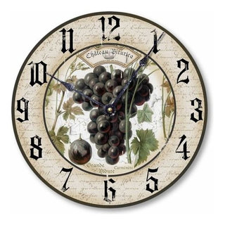 Vintage-Style Classic Wine Grapes Wall Clock, 10.5 Inch Diameter ...