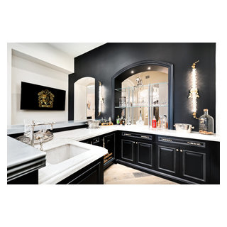 Black Bar Cabinets - Midcentury - Home Bar - Phoenix - by Fratantoni ...
