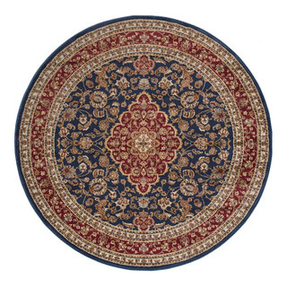 Kirsten Transitional Border Area Rug, 5'3'' Round - Traditional - Area ...