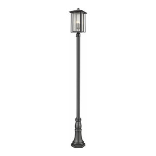 3 Light Outdoor Post Mount Lantern in Urban Style - 13 Inches Wide by ...