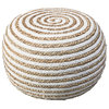 Natural Ivory Braided Pouf - Beach Style - Floor Pillows And Poufs - by LR Home | Houzz