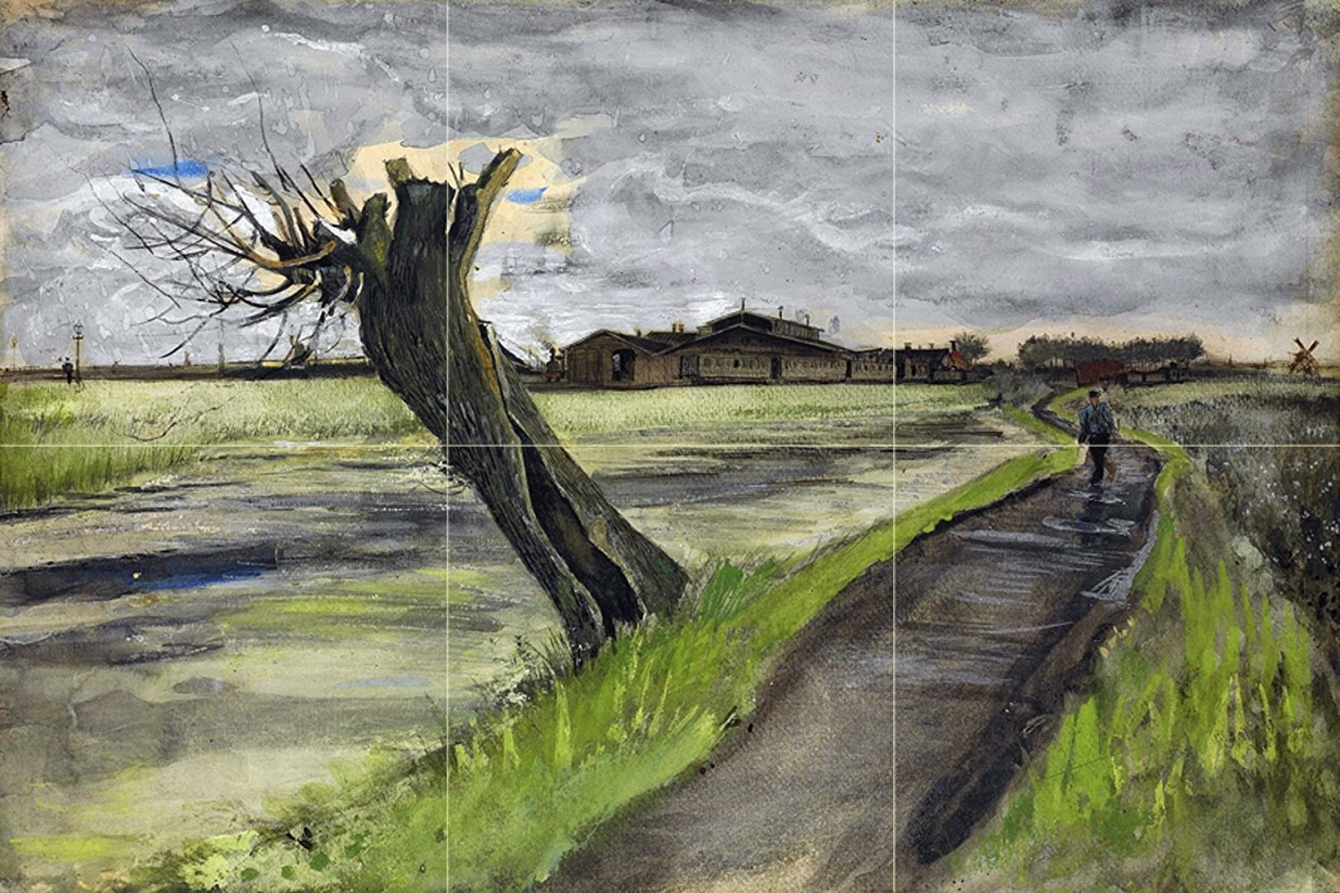 Tile Mural Kitchen Bathroom Wall Backsplash Landscape Road Overcast, 4. ...