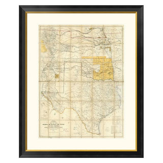 Map Of The States Of Kansas and Texas and Indian Territory, 1867, 22"x1 ...