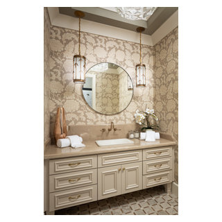 FARMHOUSE FRENCH - Transitional - Powder Room - Los Angeles - by Rachel ...