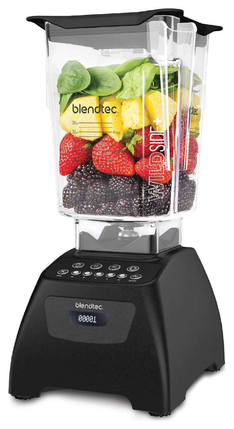 Blendtec Classic 575 Black Blender with 90 OZ WildSide Jar and Blender Spatula - Transitional ...