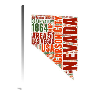 "Nevada Word Cloud Map" Fine Art Print, 24" x 32" - Modern - Prints And ...